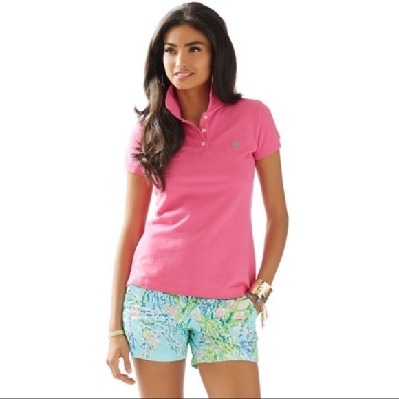 Lilly Pulitzer | Tops | Lilly Pulitzer Y2k Pink Pima Cotton Polo Shirt ...